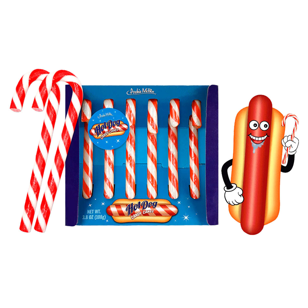 Hot Dog Candy Canes